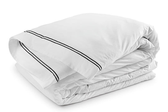 Classique White & Ebony Quilt Cover Set | Flaxfield Linen